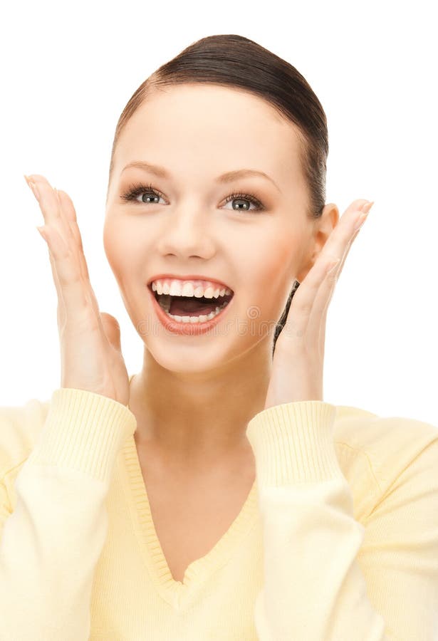 Surprised woman face stock photo. Image of lovely, beautiful - 40878568