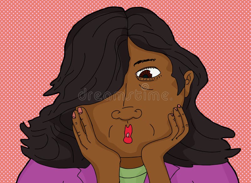 Surprised Woman Holding Cheeks Stock Illustration - Illustration of ...