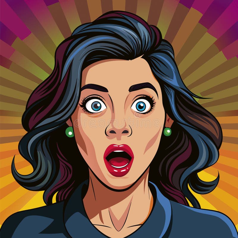 Surprised Woman Vector Illustration Stock Vector - Illustration of ...