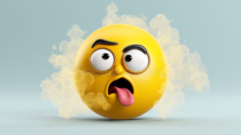 A Surprised Yellow Emoji with a Comical Expression on Its Face ...