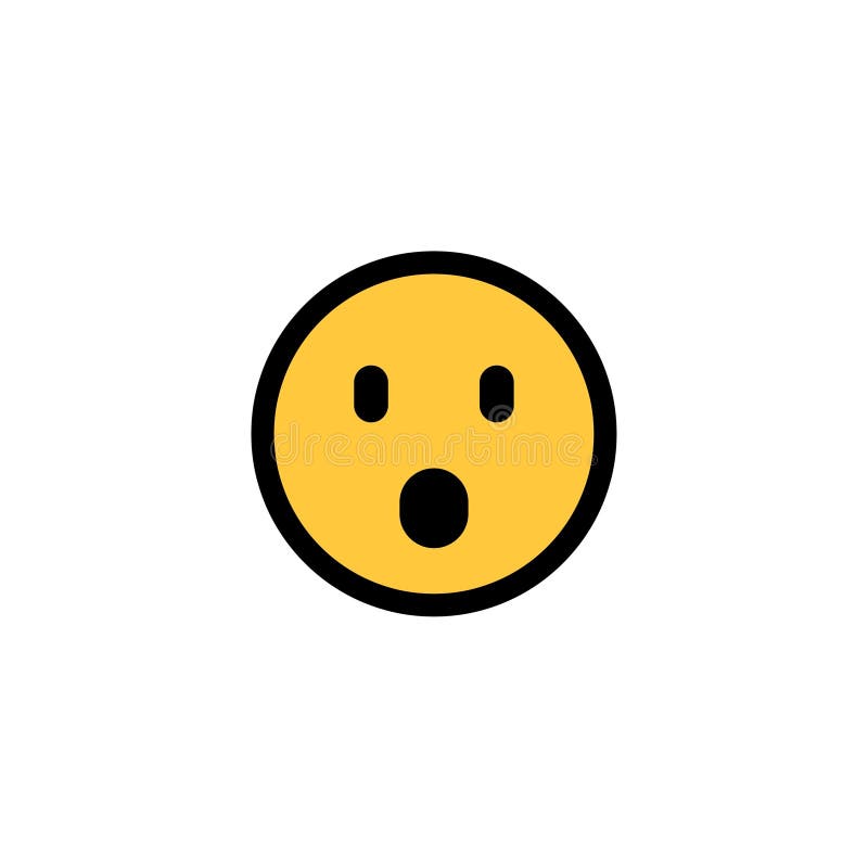 Surprised Yellow Emoticon, Open Mouth, Simple Design Stock Illustration ...