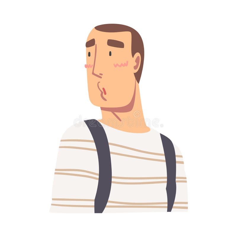 Surprised Young Man Looking Away Cartoon Vector Illustration Stock ...