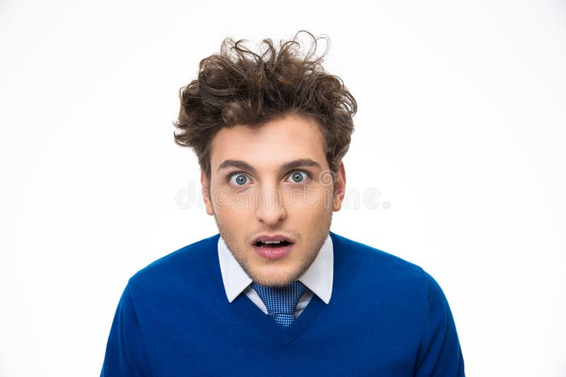 Surprised Young Man Looking at the Camera Stock Photo - Image of camera ...