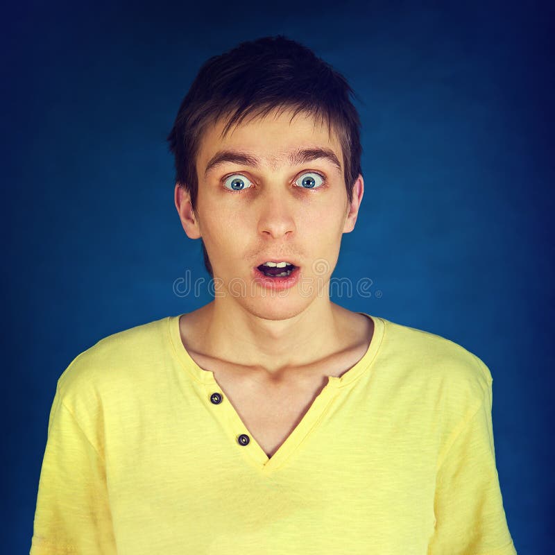 Surprised Young Man stock photo. Image of caucasian, astonish - 93739600