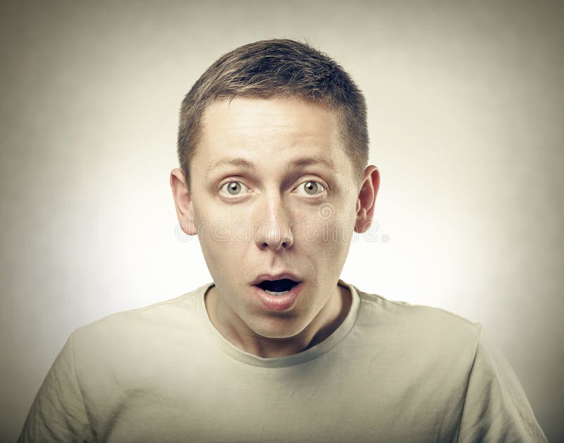 Surprised Young Man stock image. Image of foolish, astonish - 53701599