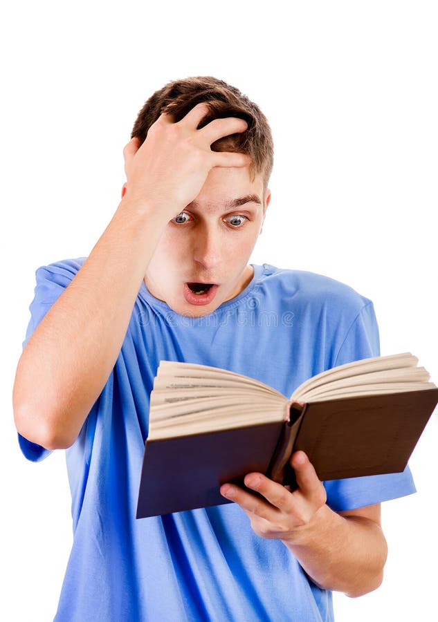 Surprised Man with a Book stock image. Image of read - 151783535
