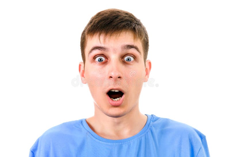 Surprised Young Man stock photo. Image of person, affect - 142973032