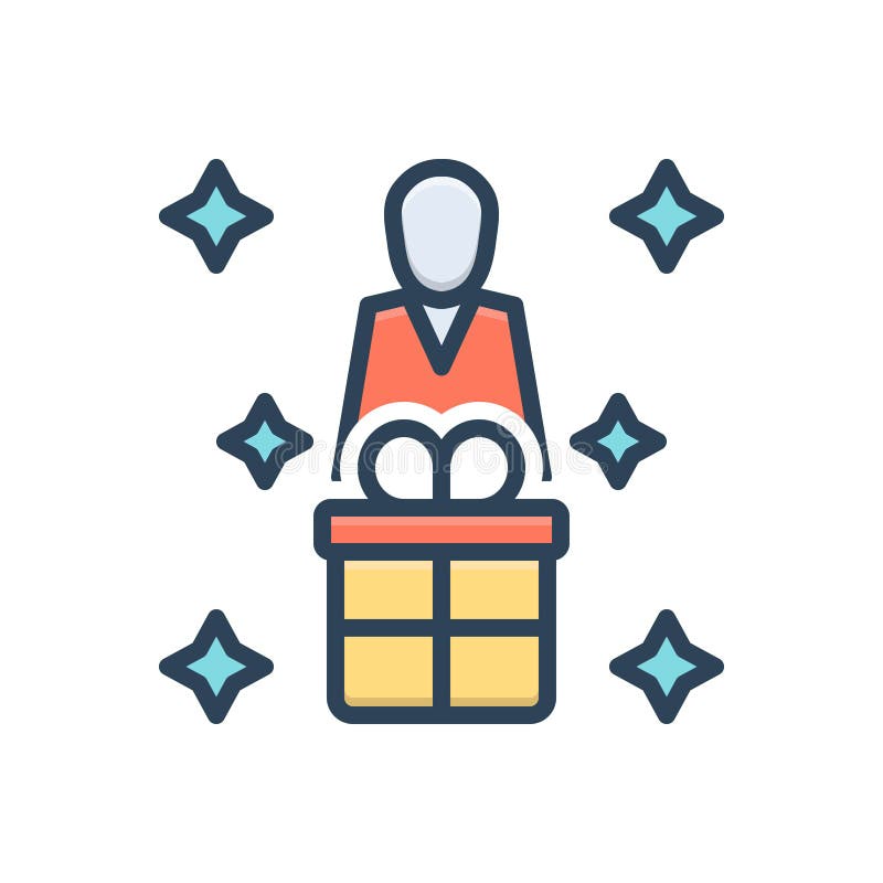 Color Illustration Icon for Surprising, Package and Astounding Stock ...