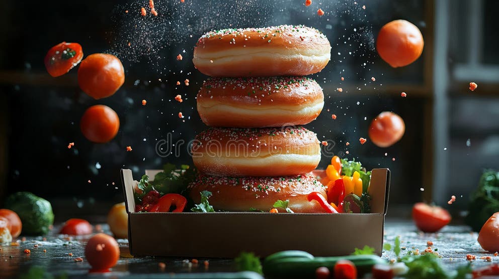 Surprising Stack of Donuts Filled with Vegetables Creates a Playful ...