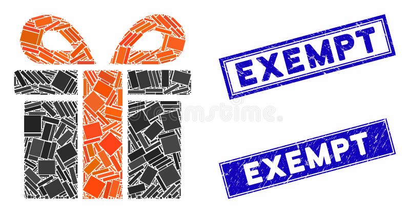 Surprize Box Mosaic and Distress Rectangle Exempt Stamps Stock ...