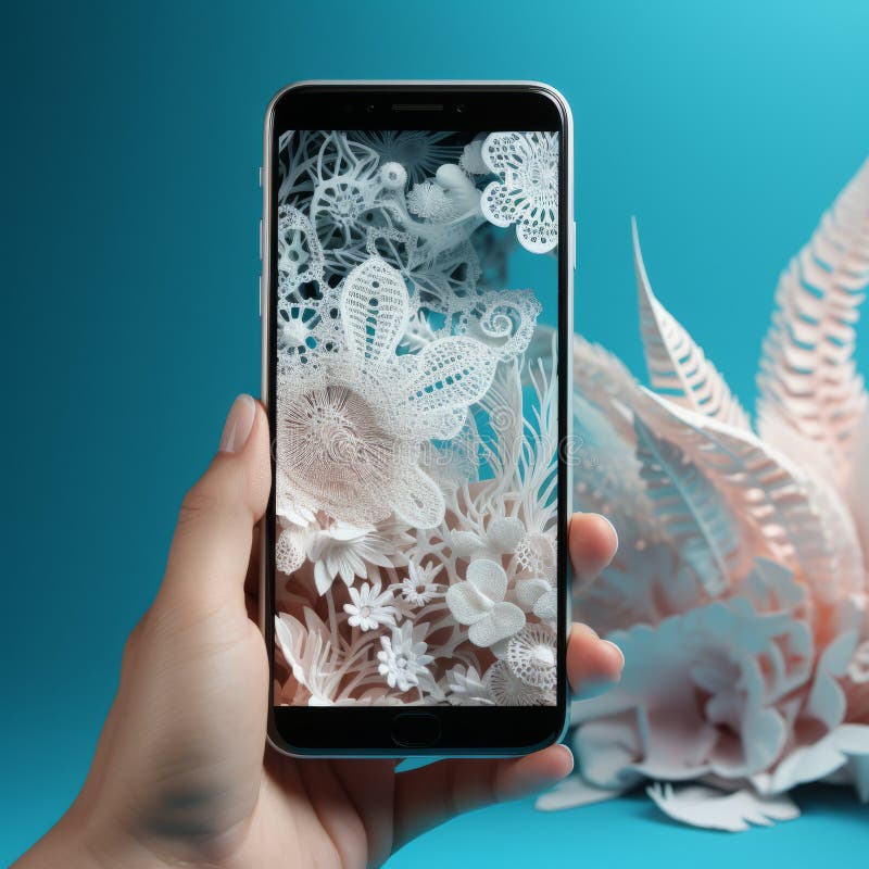 Surreal 3d Mobile Screen with Flower Texture - Augmented Reality ...