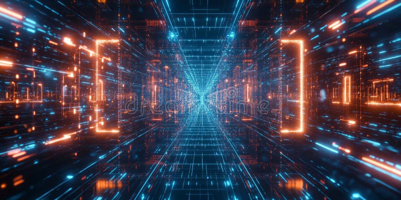 A Surreal Abstract Background with Infinite Layers of Interconnected ...