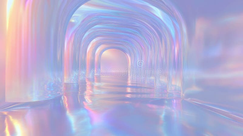 Surreal Abstract Background with Liquid Arches in Iridescent Colors ...