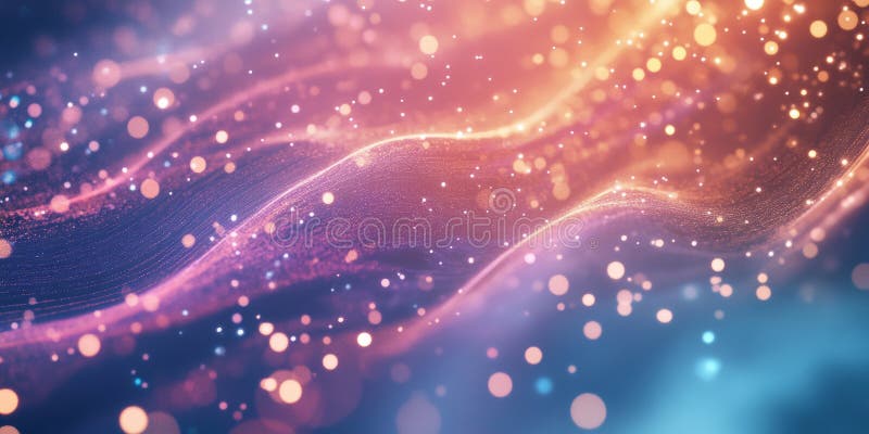 A Surreal Abstract Background with Luminous Floating Particles ...