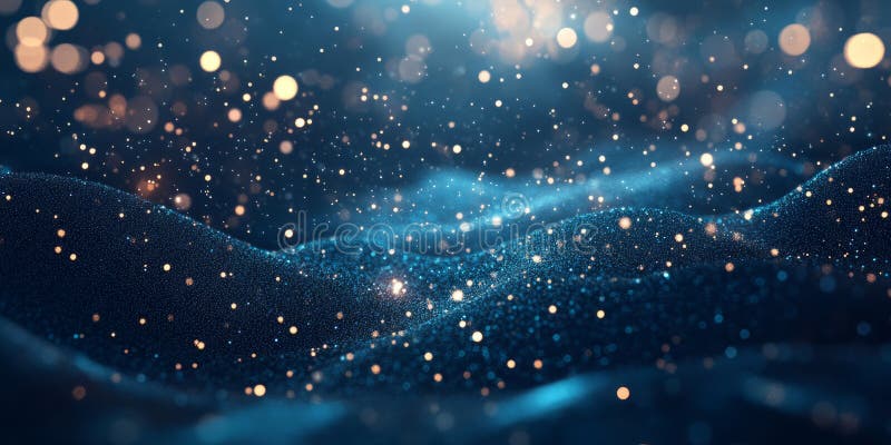 Surreal Abstract Background Luminous Floating Particles Suspended Vast ...