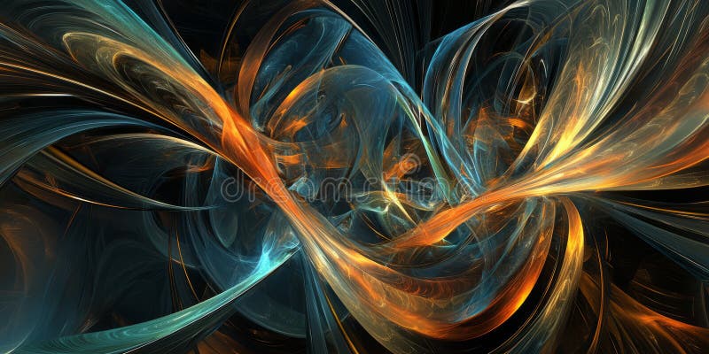 A Surreal Abstract Background with Undulating Ribbons of Softly Glowing ...