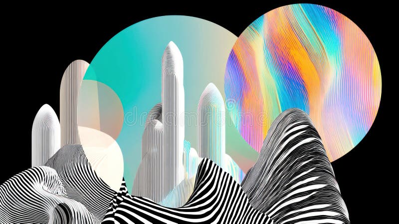 Distorted Rainbow Colored Geometric Shapes Stock Photos - Free ...