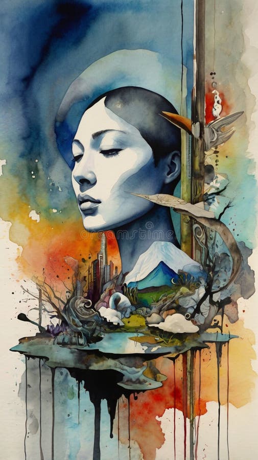 Surreal and Abstract Mixed-media Artwork, Combining Collage, Paint, and ...