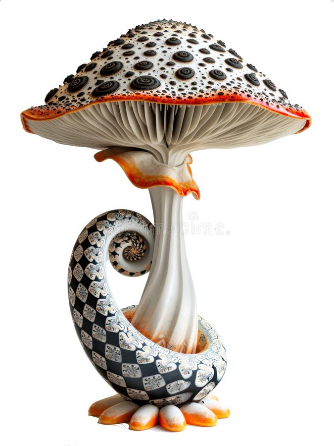 Surreal Abstract Mushroom Artwork with Intricate Patterns and Textures ...