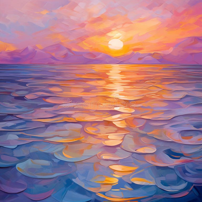 Surreal Abstract Reflection Artwork Capturing Twilight Reflections Stock Illustration ...