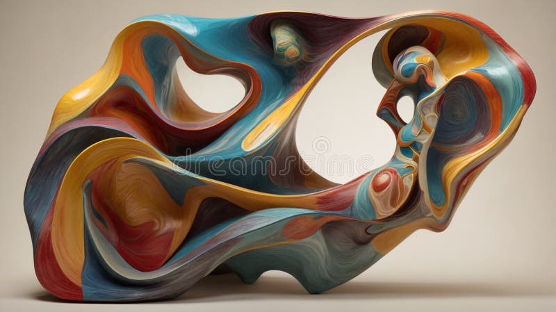Surreal Figure of Shifting Colors in Abstract Form Stock Illustration ...