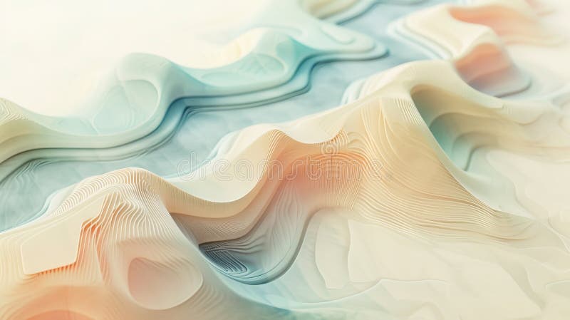 Surreal Abstract Topography with Soft Pastel Gradients Stock Photo ...