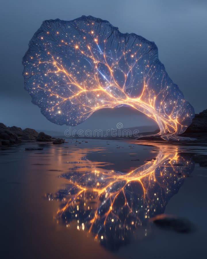 Surreal AI Visualization of Futuristic Architecture and Nature Fusion ...