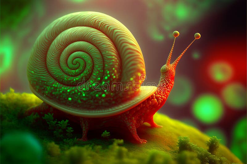 A Surreal Alien Snail, Created by Generative Ai Stock Illustration ...