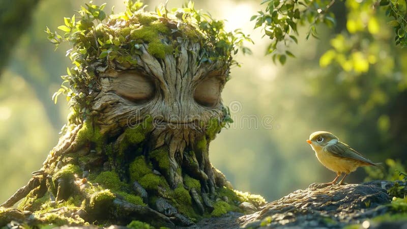 Surreal Anthropomorphic Tree in Forest Animation. Fantasy Concept Stock ...