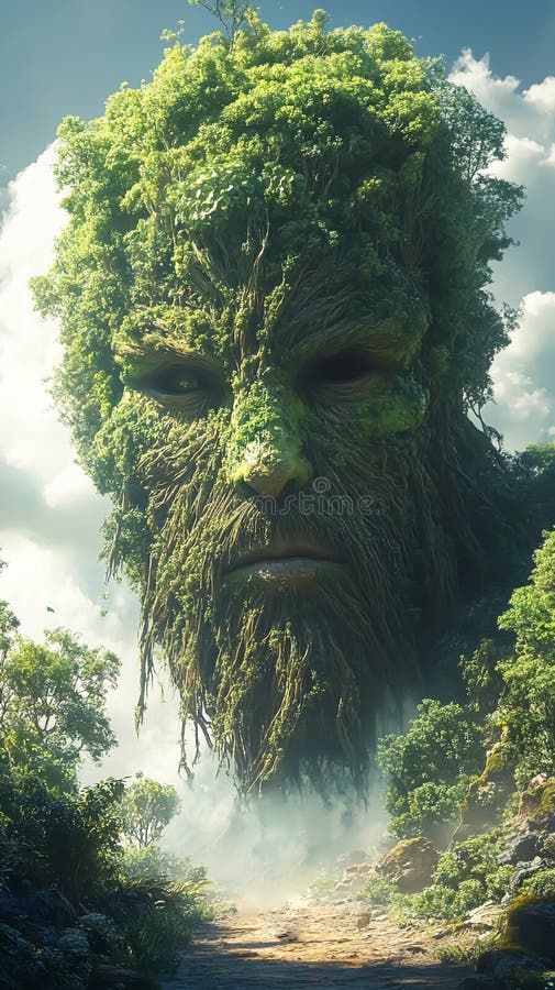 Surreal Anthropomorphic Tree in Forest. Fantasy Concept Stock ...