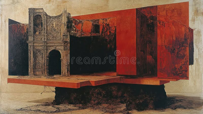 A Surreal Architectural Composition Blending Intricate Structures with ...