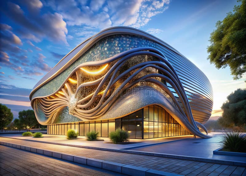 Surreal Architectural Ink Drawing a Study in Organic Modernist ...