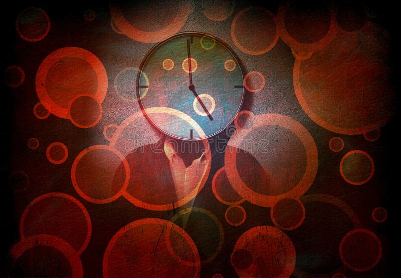 Man with clock head stock illustration. Illustration of light - 157671348