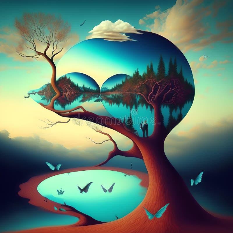 Surreal Art, Generative AI Illustration Stock Image - Image of ...