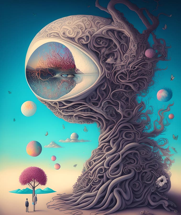 Surreal Art, Generative AI Illustration Stock Photo - Image of ...