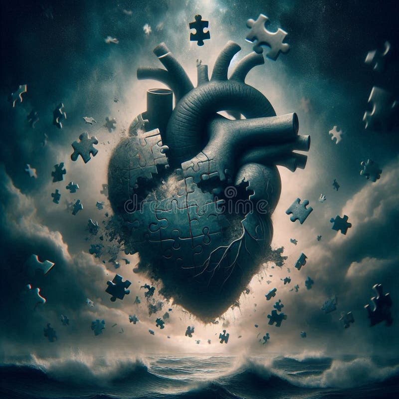 Surreal Art Image of an Uncompleted Puzzle To Complete Up the Heart ...