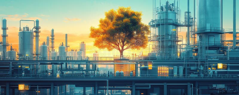 Surreal Artwork of a Glowing Tree within a Futuristic Laboratory ...