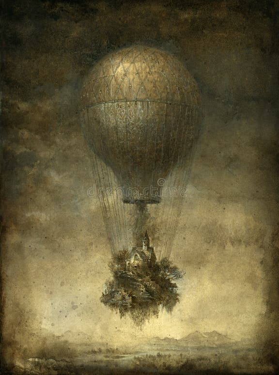 Surreal balloon stock illustration. Illustration of dark - 21874215