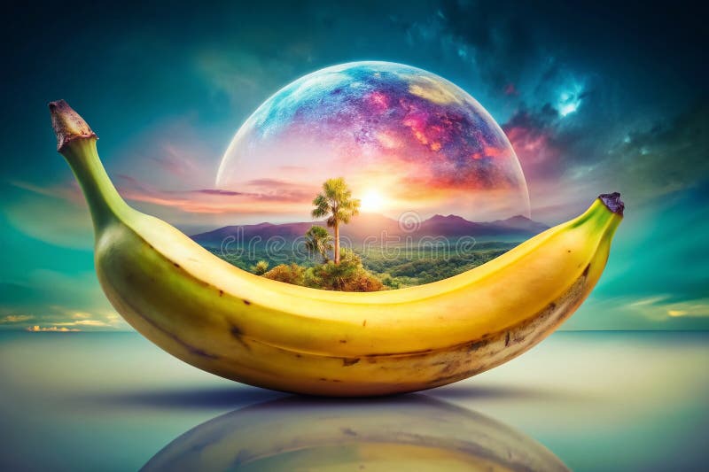 Surreal Banana Double Exposure a Journey through Abstract Fruit Art ...