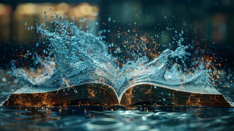 Surreal Banner Design with Cascading Numbers from an Open Book, Evoking ...