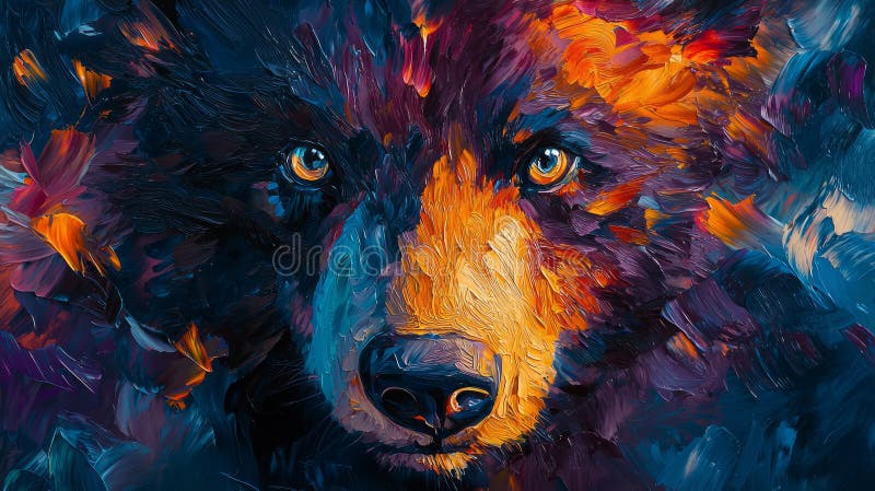 Surreal Bear Portraits Featuring Glowing Eyes, Soft Fur, and Dramatic ...