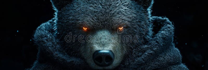 Surreal Bear Portraits Featuring Glowing Eyes, Soft Fur, and Dramatic ...