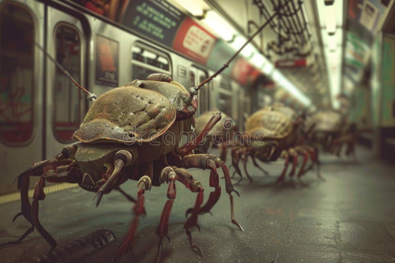 Surreal Beetle Infestation in Subway Carriage Stock Photo - Image of ...