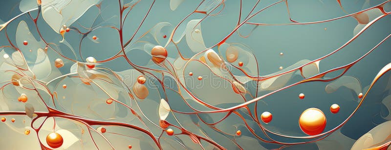 Surreal Biomorphic Abstract with Organic Shapes and Cool Tones Stock ...
