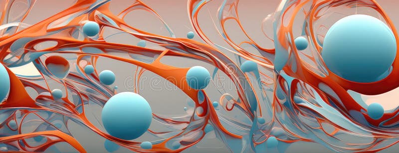 Surreal Biomorphic Abstract with Organic Shapes and Cool Tones Stock ...