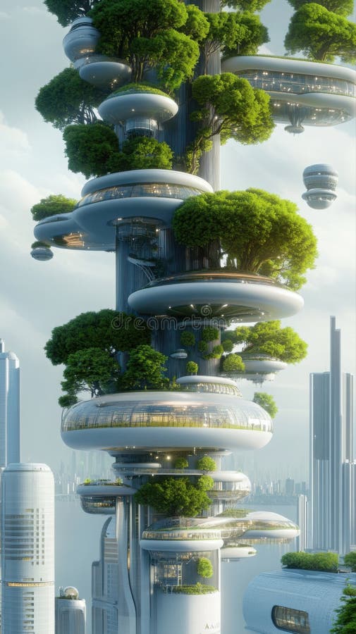 Surreal Biopunk Cityscape with Organic Buildings and Glowing Nature ...