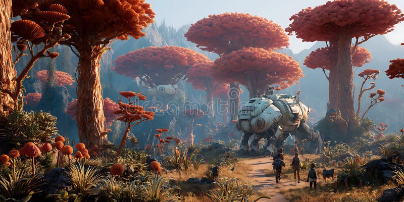 A Surreal Blend of Nature and Technology with Futuristic Elements for ...