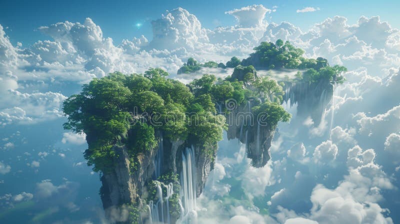 A Surreal Blend of Reality and Fantasy with Floating Islands and ...