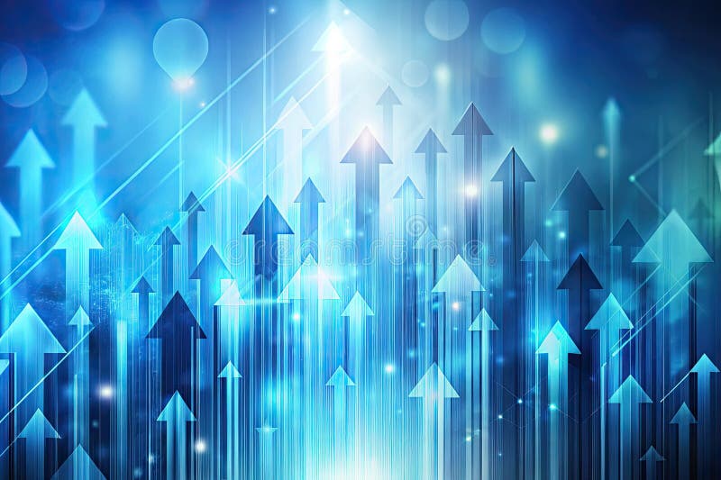 Surreal Blue Arrow Digital Background an Ethereal and Dynamic Visual ...