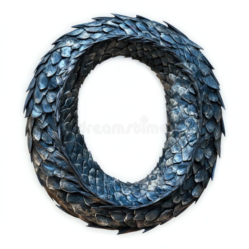 Surreal Blue and Black Dragon-like Creature Forming a Circular Shape ...